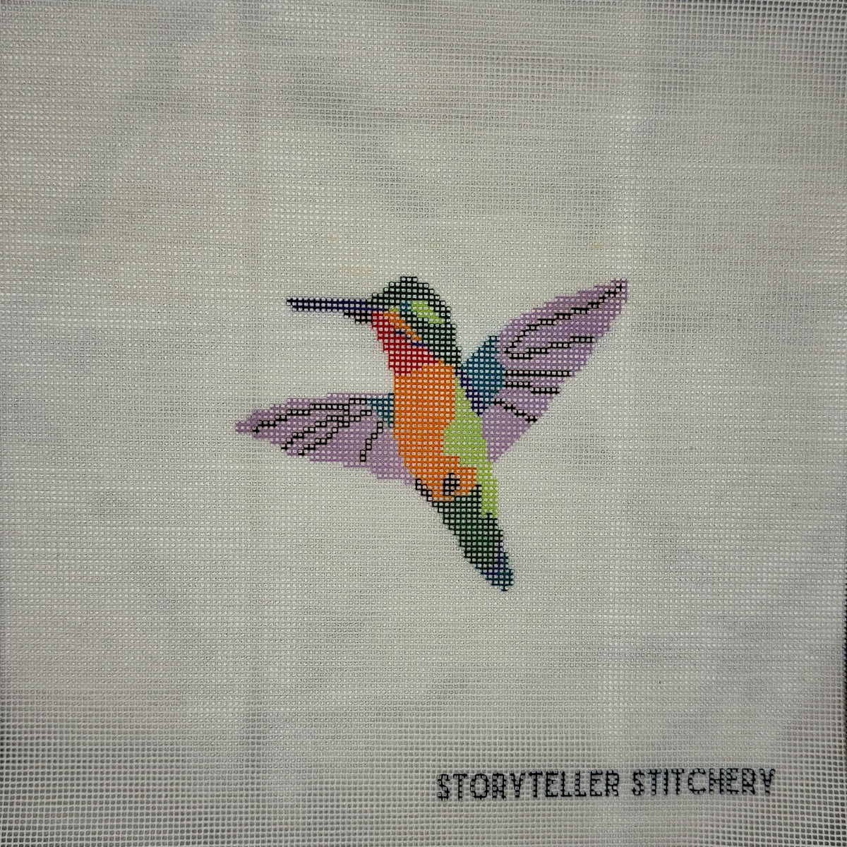 Hummingbird Needlepoint Canvas (Canvas Only) | Small Southwest Design – Storyteller Stitchery